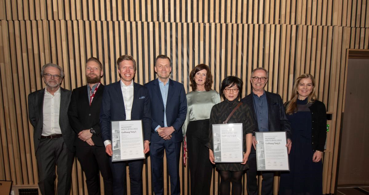 Gullhaug Torg 5 nominert til Årets Bygg 2022 - Betonmast